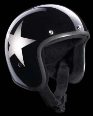 Bandit Jet Black with Silver Star Motorcycle Helmet